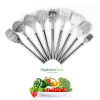 China 11 Piece Marble Silicone Kitchen Utensil Set Stainless Steel Handle 446°F Heat Resistant for sale