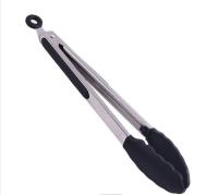 China Stainless Steel Silicone Kitchen Tongs Set 9 Inch 12 Inch Nonstick BBQ Grill Tongs Heat Resistant 230C for sale