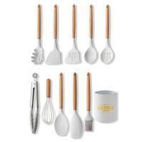 China Wood Silicone Kitchen Utensil Sets 11PCS Nonmelting Odorless Scaldingproof for sale