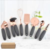 China 7 Pcs Kitchen Fancy Smart Gadget Set Copper Coated Stainless Steel Utensils for sale