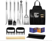 China Stainless Steel BBQ Grilling Tools Set 14 Piece CIQ Approved Toxin Free for sale