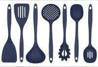 China Cooking kitchen utensil set-7 pieces,suitable for non-stick cookware,blue for sale