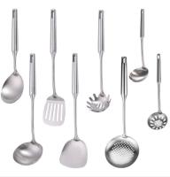 China 304 Stainless Steel Kitchen Utensil Set 8pcs Metal Cooking Utensils Silver for sale