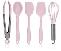 China Kitchen 5 Piece Silicone Cooking Utensils Easy To Clean Silicone Kitchen Utensil Set for sale