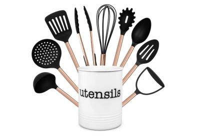China 10 Piece Nylon Kitchen Utensil Set with Holder Heat Resistant to 375F Non Scratch BPA Free for sale