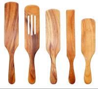 China Multifunction Kitchen Wooden Utensil Set , Scratchfree Wooden Handle Spatula Set for sale