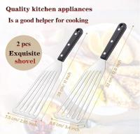 China 2 Piece Stainless Steel Slotted Spatula Set 12.6 Inch Non Stick Kitchen Utensils for sale