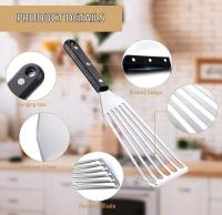 China 2 Piece Stainless Steel Slotted Spatula Set 12.6 Inch Non Stick Kitchen Utensils for sale