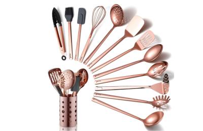 China Rosegold Stainless Steel Kitchen Tool Set Phthalatefree Cadmiumfree for sale