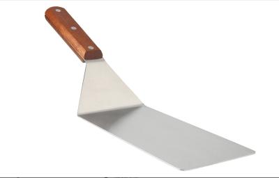 China Extra-Large Sturdy Stainless Steel kitchen utensil sets Spatula with Wooden Handle for sale
