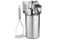 China 10 Piece Nonstick Stainless Steel Kitchen Utensil Set Fingerprint Free Heat Resistant for sale