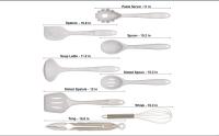China Multipurpose 8 Piece Kitchen Utensil Set , Antiodor Silicone Utensils Kitchen Set for sale