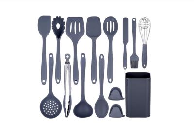 China Nontoxic Silicone Kitchen Utensil Sets , 15pcs Silicone Spatula Set For Cooking for sale