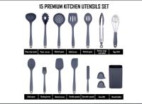 China Nontoxic Silicone Kitchen Utensil Sets , 15pcs Silicone Spatula Set For Cooking for sale