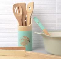 China Bamboo Wooden Kitchen Utensil Set 6pcs Heavy Duty Rustresistant for sale