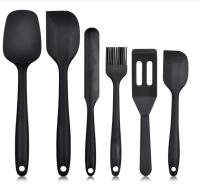 China 6 Piece Silicone Kitchen Utensil Set Heat Resistant 240C Nonstick Spatula for sale