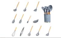 China Leadfree Silicone Kitchen Set Utensils , Heatproof Silicone Turner Spatula Set for sale