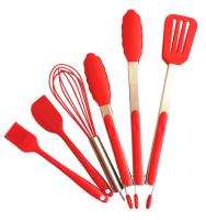 China Odorproof Stainless Steel And Silicone Cooking Utensils 6pcs Anticorrosion for sale