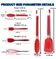 China Odorproof Stainless Steel And Silicone Cooking Utensils 6pcs Anticorrosion for sale