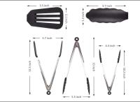 China Stainless Steel Silicone Kitchen Food Tongs Set 12in 9in Dishwasher Safe Multifunction for sale
