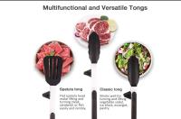 China Stainless Steel Silicone Kitchen Food Tongs Set 12in 9in Dishwasher Safe Multifunction for sale
