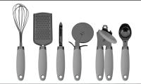 China 6 Pc Essentials Stainless Steel Kitchen Gadget Set Black Gun Metal for sale