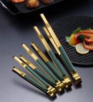 China 5 Piece Stainless Steel Kitchen Utensil Set with Anti Scalding Handle 9 Inch Tongs for sale