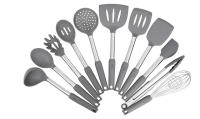 China Modern Grey Silicone Kitchen Utensil Set High Temp Resistant Corrosionfree for sale