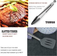 China Modern Grey Silicone Kitchen Utensil Set High Temp Resistant Corrosionfree for sale