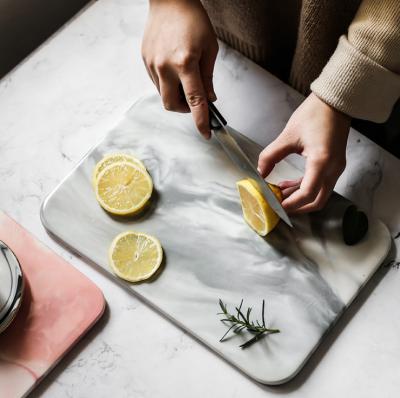 China 1360g Natural Marble Kitchen Chopping Board FDA Approved 30x19.8cm Serving Tray for sale
