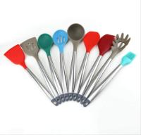China Ergonomic Silicone Kitchen Utensil Sets OEM Available With SS Blade for sale