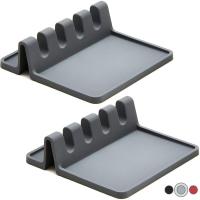 China Heat Resistant Silicone Spoon Rest 6x6 Inch LFGB Approved For Kitchen Counter for sale