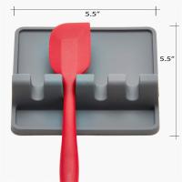 China Heat Resistant Silicone Spoon Rest 6x6 Inch LFGB Approved For Kitchen Counter for sale