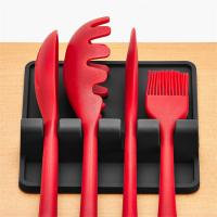 China Heat Resistant Silicone Spoon Rest 6x6 Inch LFGB Approved For Kitchen Counter for sale