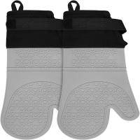 China Silicone Oven Mitts Set Adjustable Cuff Non Slip Grip Heat Resistant 500°F 15 Inch for sale