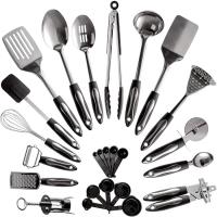China 25 Piece Stainless Steel Kitchen Utensil Set Non Stick Cooking Tools 430 Grade for sale