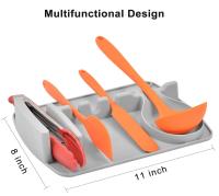 China 3 in 1 Silicone Spoon Rest Holder Heat Resistant 428F Kitchen Utensil Organizer for sale