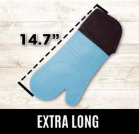 China Quilted Liner Oven Mitts 14.7 Inch Silicone Pot Holder Heat Resistant 450°F BPA Free for sale