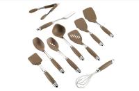 China BPA Free Nylon Kitchen Utensil Set 6 Piece Heat Resistant 450F Bronze Brown for sale