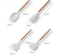 China Wood Silicone Kitchen Utensil Sets 11PCS Nonmelting Odorless Scaldingproof for sale