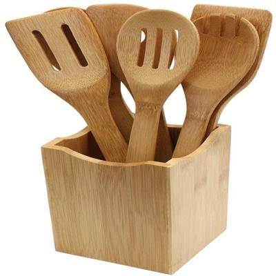 China Nonstick Bamboo Wooden Kitchen Utensil Set Biodegradable ODM Availabl for sale