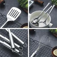China Multiapplication Stainless Steel Kitchen Utensil Set With Holder Rustresistant for sale