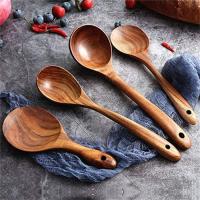 China Teak Wooden Kitchen Utensil Set 7 Piece LFGB Approved BPA Free Heat Safe 450F for sale