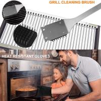 China Silver BBQ Utensil Set Heatinsulated Antirust With Storage Bag for sale
