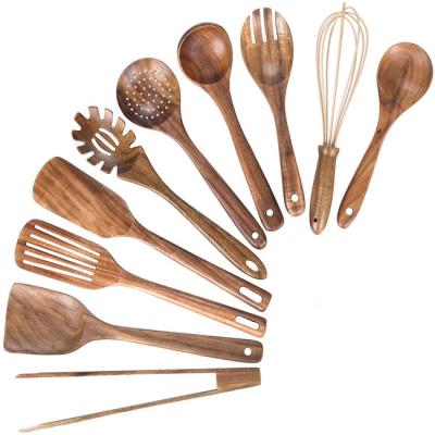 China Scratchfree Teak Wood Cooking Utensils , Rustproof Non Stick Kitchen Tools for sale
