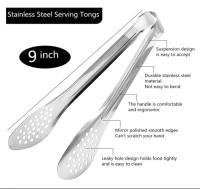 China Stainless Steel Kitchen Food Tongs 9in Length Corrosionproof 4 Pack for sale