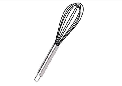 China Stainless Steel Silicone Whisk 12 Inch Non Scratch Kitchen Utensil Plastic Free Multifunction for sale