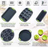 China Multiapplication Silicone Baking Moulds Heat Resistant 5 Pans 3 Cups for sale