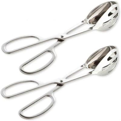 China 10 Inch Polished Stainless Steel Salad Tongs Eco Friendly Non Toxic for Kitchen BBQ for sale