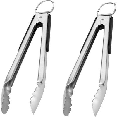 China 14.4 Inch Locking Kitchen Tongs Stainless Steel Silicone Comfort Grip BBQ Food Tongs Set of 2 for sale